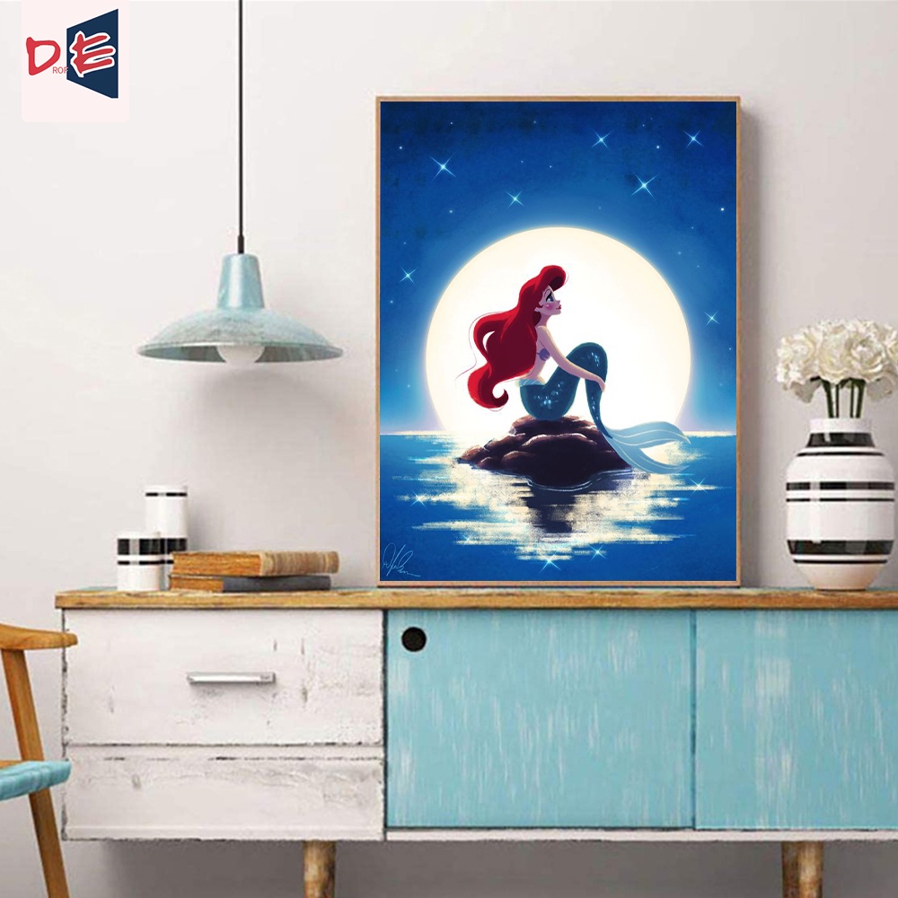 DIY Oil Painting By Numbers Disney The Little Mermaid Paint By Numbers ...