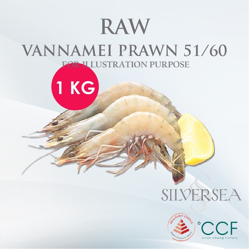 Silversea -Raw Vannamei Prawn 1KG 51/60 Fresh Frozen Seafood | Shopee ...