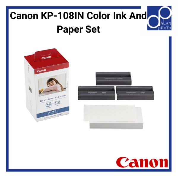 Canon KP108IN High-Capacity Color Ink/108 sheets Paper Set CP1300 ...