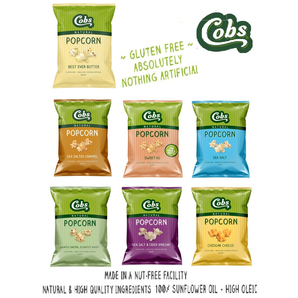 Cobs Natural Popcorn Assorted Flavor (100g) | Shopee Singapore