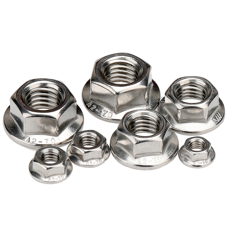 Flange nut 304 stainless steel hexagon anti slip nut lock nut tooth nut ...