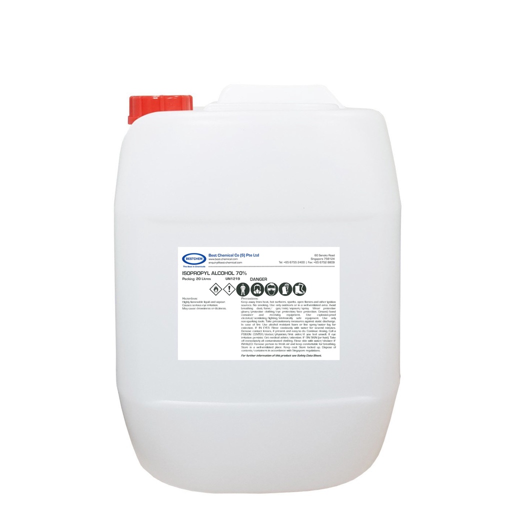 Isopropyl Alcohol (IPA) 70% (20 Litres Carboy) | Shopee Singapore