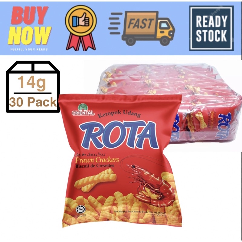 Rota Prawn Crackers Shrimp Crackers (14g x 30's) | Shopee Singapore