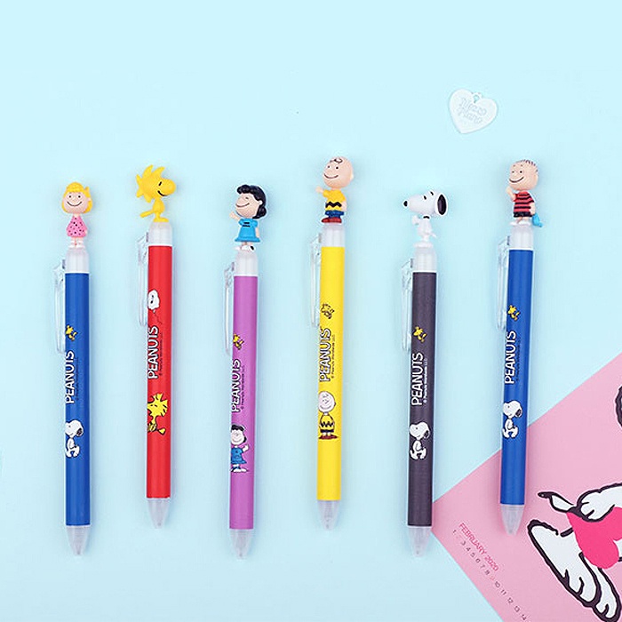 Peanuts Snoopy & Friends figure Topper Ball Point Pen 0.5mm Black Cute ...