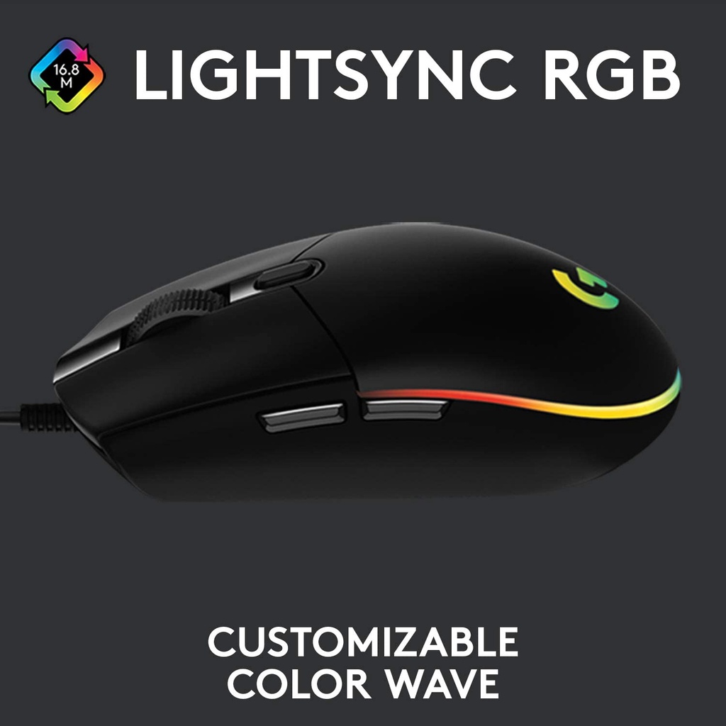 Logitech G203 Lightsync RGB Wired Gaming Mouse With 8K Sensor-Black ...