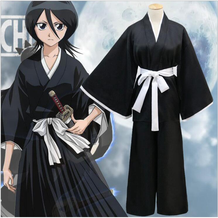 Unisex Japan Anime Bleach Cosplay Ichigo Kurosaki Rukia Costume Dress ...