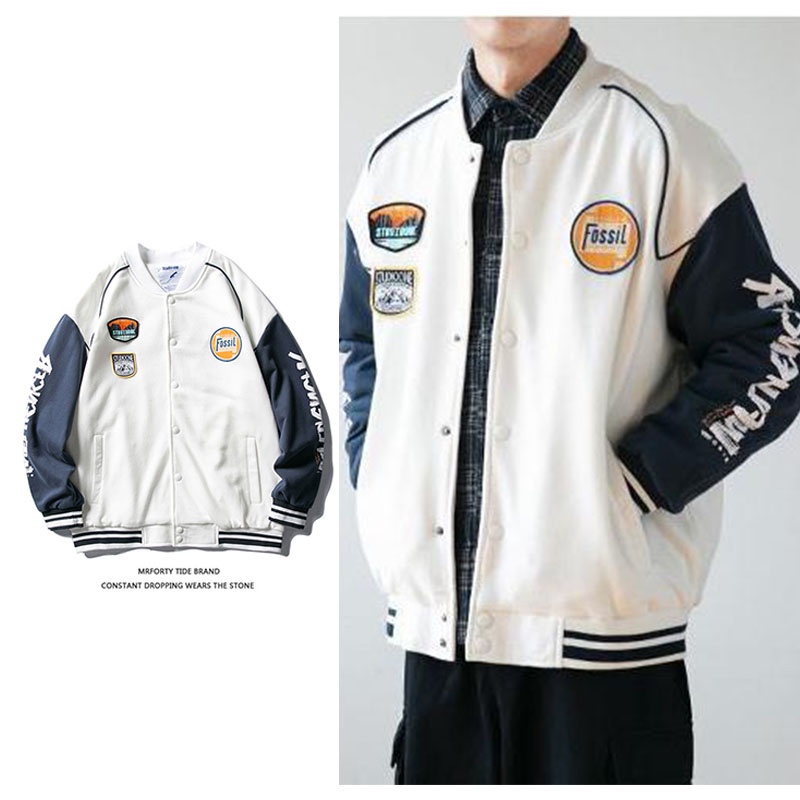 Unisex Street Varsity Jacket Baseball Men's Oversized Hip Hop Baseball ...