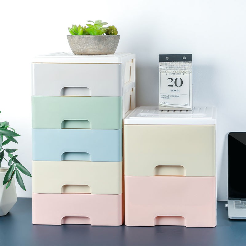desk storage box, simple plastic small drawer type storage cabinet ...