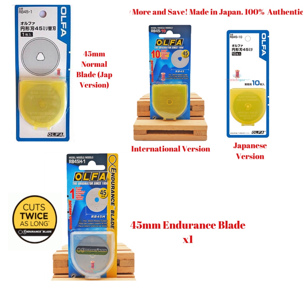 Olfa 45mm(1/10 Endurance/Normal Blade) Replacement Tungsten Rotary Blade (RB45-1) (RB45-10 ...