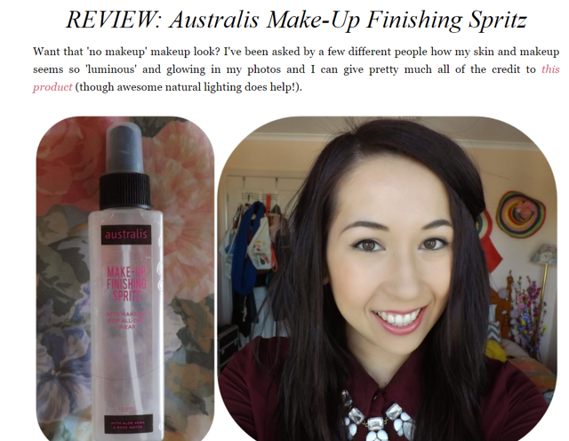 Australis Makeup Spritz Review | Makeupview.co