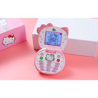 Cute Mini Hello Kitty Girl Phone K688+ Quad Band Flip Cartoon Mobile ...