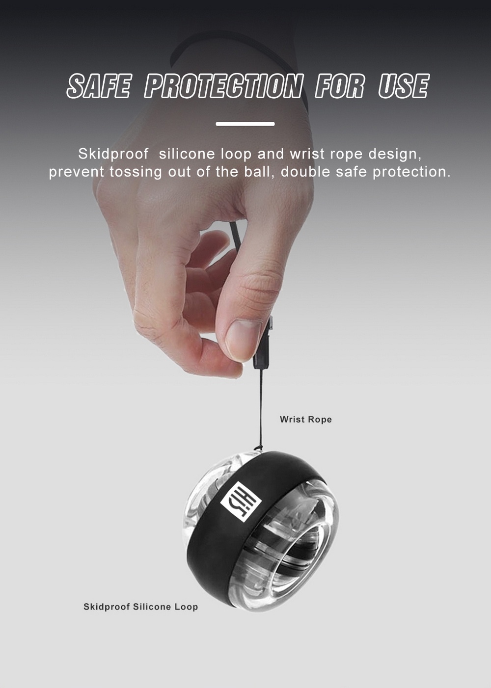 Hi5 Gyroball Wrist Ball Spinner Gyroscopic Hand Forearm Wrist Gyro Ball ...