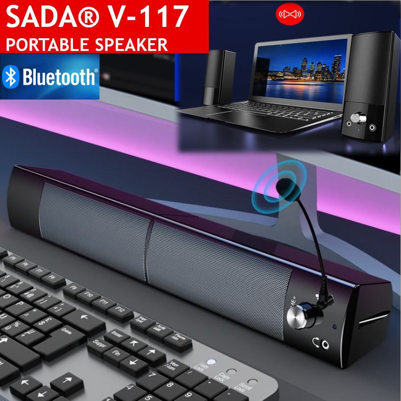 SADA V-117 Computer Speakers Desktop Home Subwoofer bluetooth USB Wired ...