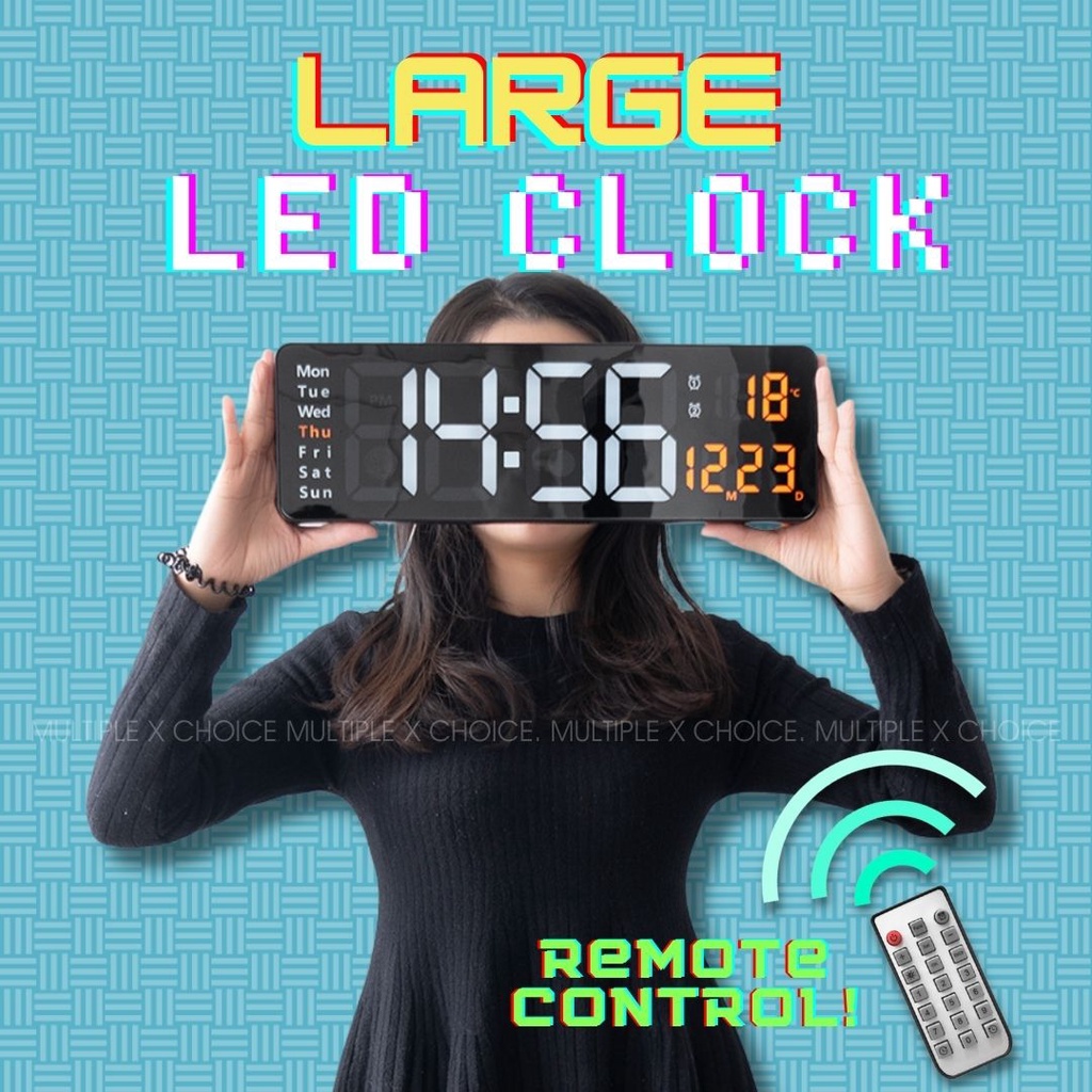 Large LED Clock with Remote Control (USB Powered) | Shopee Singapore