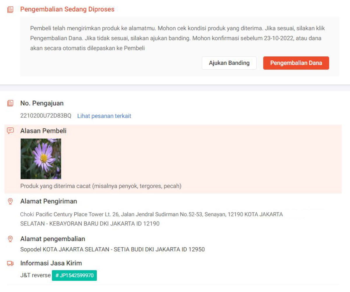 Kapan saya dapat mengajukan banding terhadap pengajuan pengembalian barang/dana oleh Pembeli ...