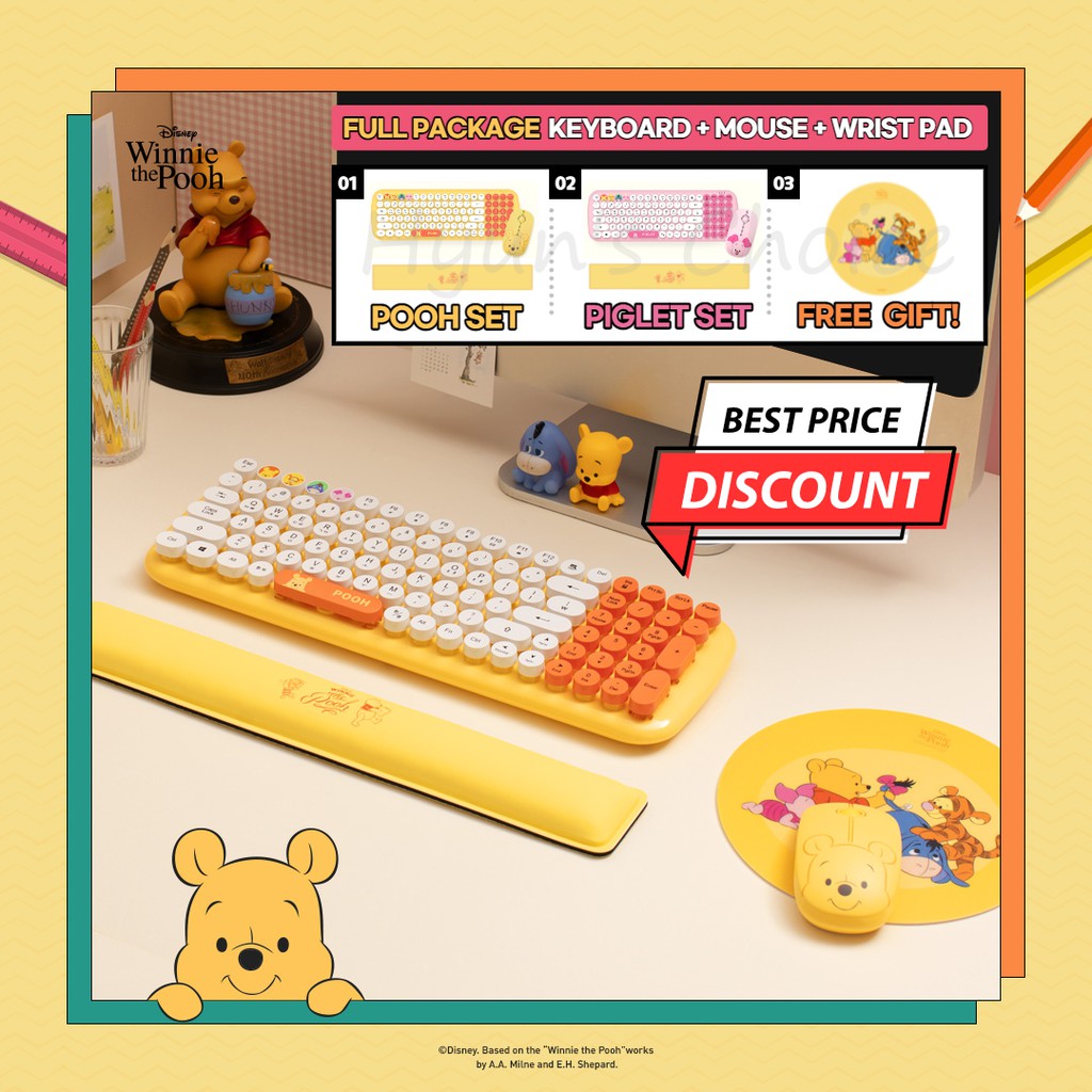 ROYCHE X Disney Winnie the Pooh Full Package Set - Wireless Retro ...
