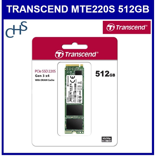 Transcend MTE110S 512GB Solid State Drive M.2 2280 PCIe Gen3x4 M.2 NVMe ...