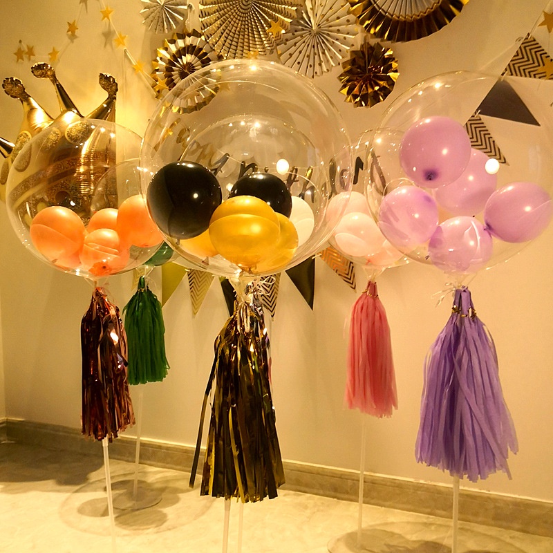 36inch Bobo balloon decoration tassel 5 inch latex balloon birthday ...