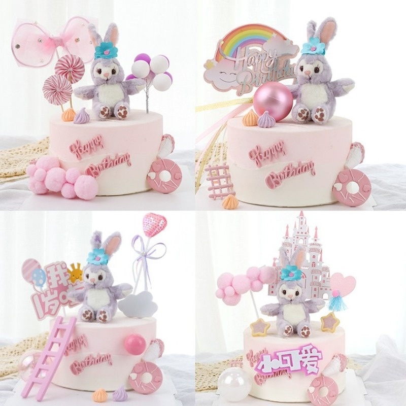 Disney Stella Lou Rabbit Doll Toys Duffy Bear Birthday Cake Decoration