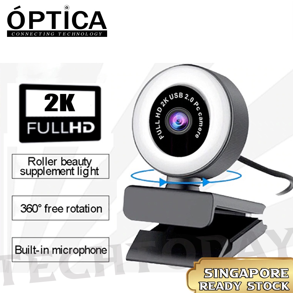 [SG In-Stock] Full 2K HD & HD 1080P WebCam with Beauty Light ...