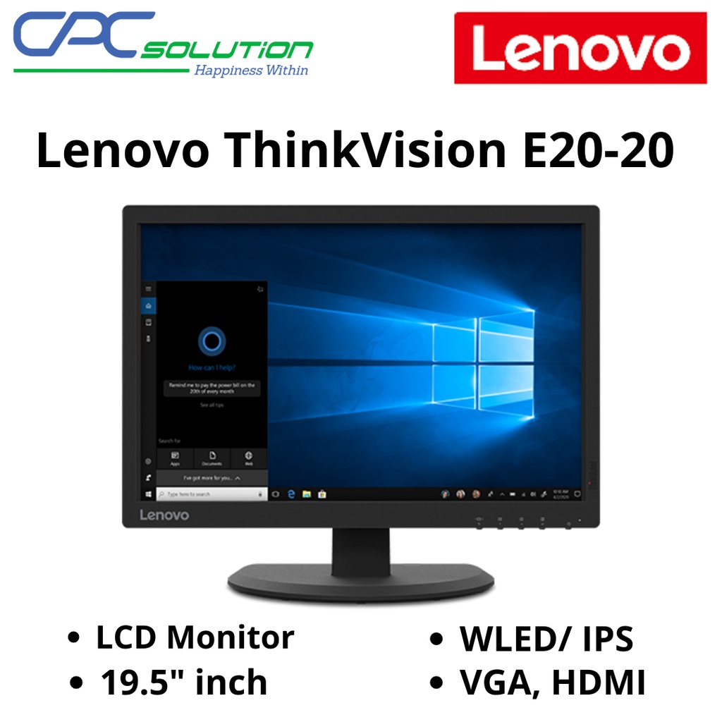 Lenovo ThinkVision E20-20 19.5 Inch Monitor | Shopee Singapore