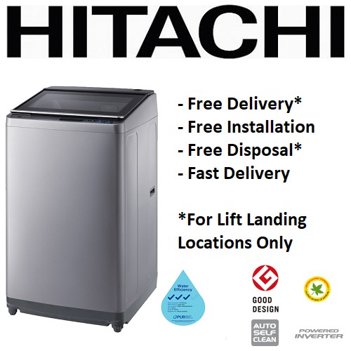 HITACHI SF-100XAV 10KG TOP LOAD WASHING MACHINE WITH GLASS DOOR ...