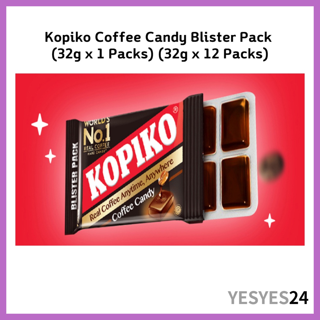 Kopiko Coffee Candy Blister Pack (32g x 1 Pack) (32g x 12 Packs) (32g x ...