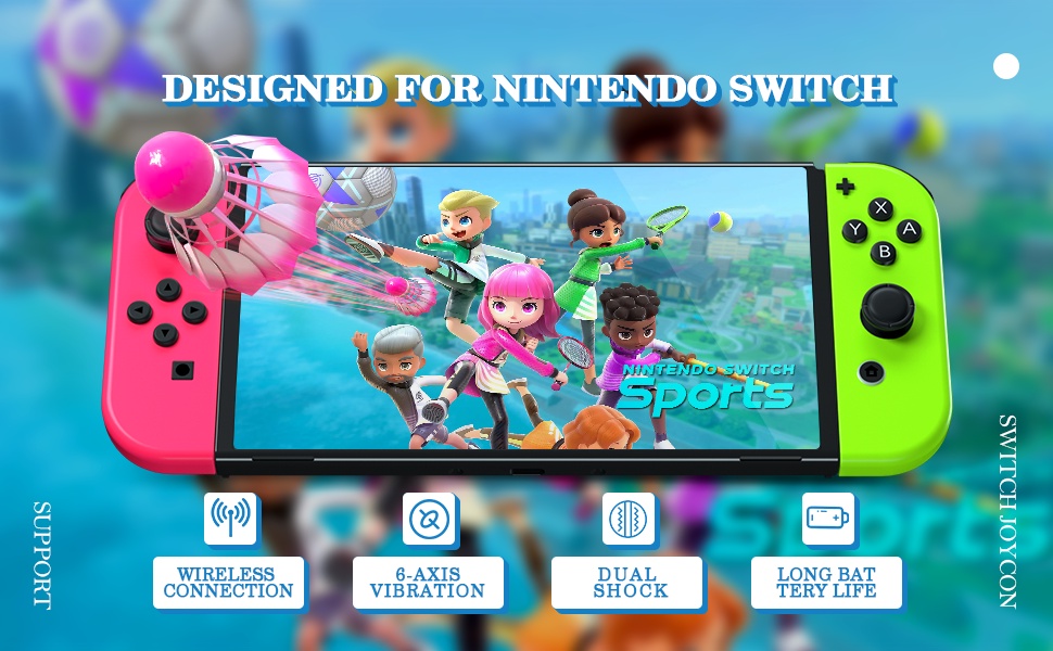 Wireless Control Joycon Gamepad For Nintendo Switch Oled Controllers With Straps Dual Vibration 8331