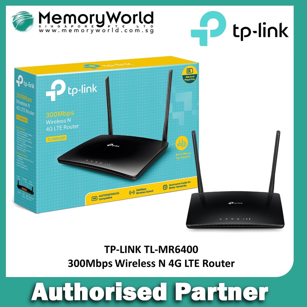 [TP-LINK OFFICIAL PARTNER] TP-LINK TL-MR6400 300Mbps Wireless N 4G LTE ...