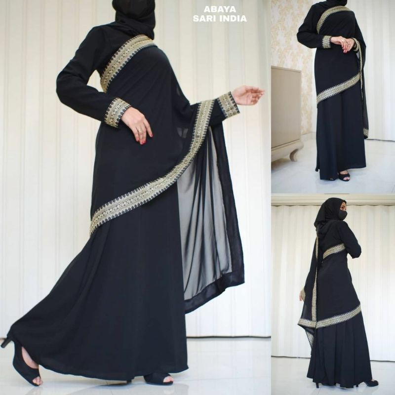 HITAM Abaya Gamis India Abaya Black Abaya Exclusive Abaya Sari India ...