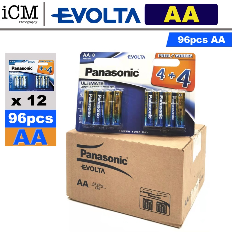Panasonic Evolta AA Alkaline Battery LR6 1box 12pks (96pcs) | Shopee ...