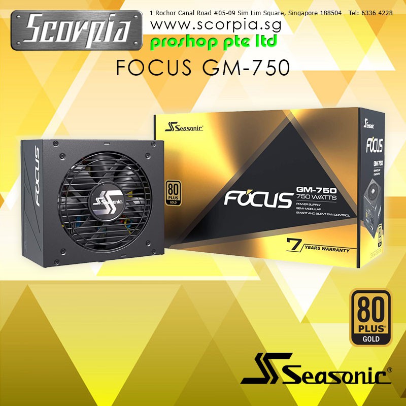Seasonic Focus GM-750 Gold Semi-Modular 750W PSU 80 Gold Plus Power Supply(READY STOCK) | Shopee ...