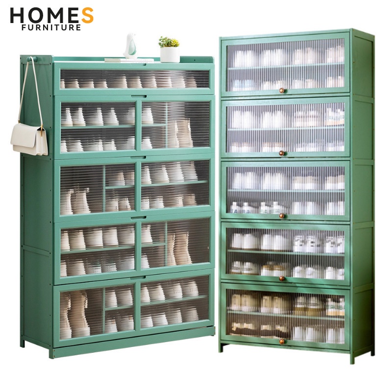 Shoe Cabinet Home Green Shoe Cabinet 2022 New Flip Door Shoe Rack ...