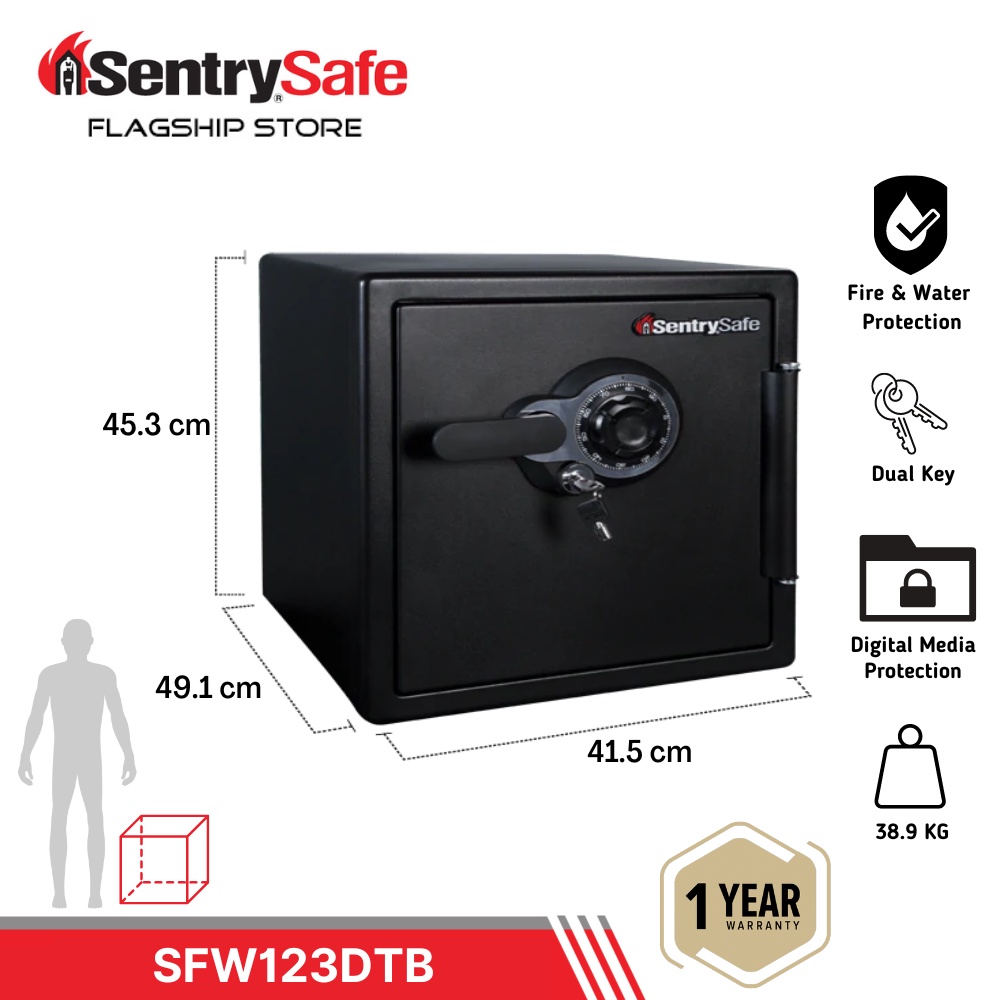 SentrySafe - SentrySafe SFW123DTB Combination Fire Security Safe ...