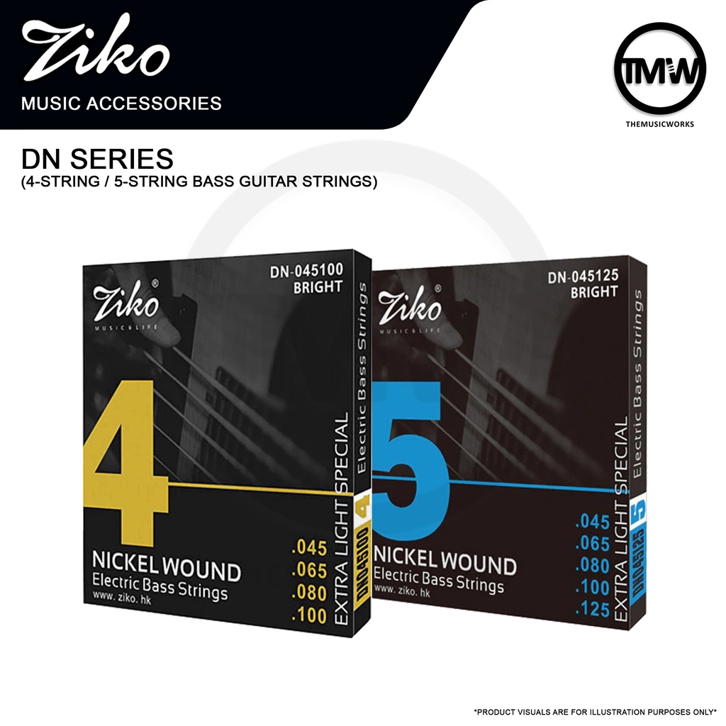 Ziko Bass Guitar String Set DN-45100 DN-45125 4-string 5-string Steel ...