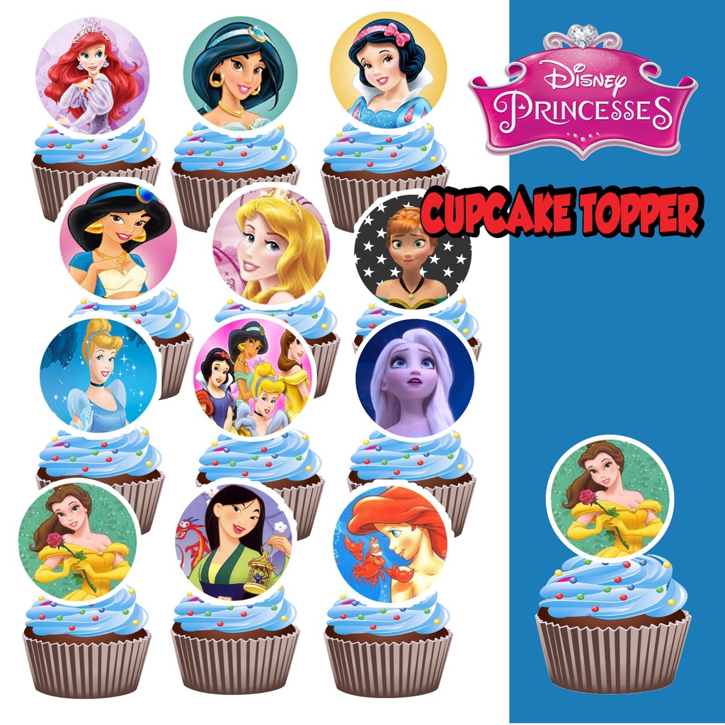 Disney Princess Cupcake Topper Set of 12 Birthday Party Topper Cup Cake ...
