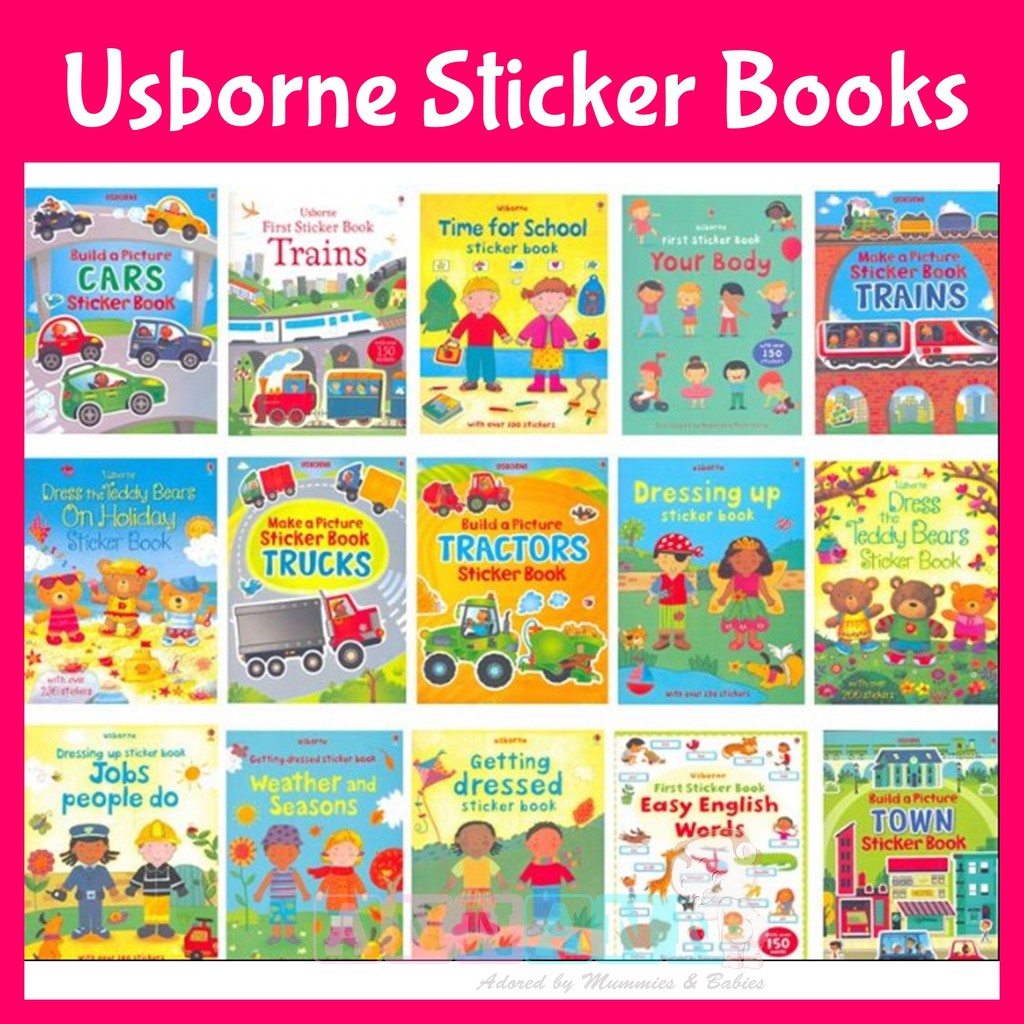 ★Listing 4/4★Original Usborne Sticker Activity Colouring Books Kids ...