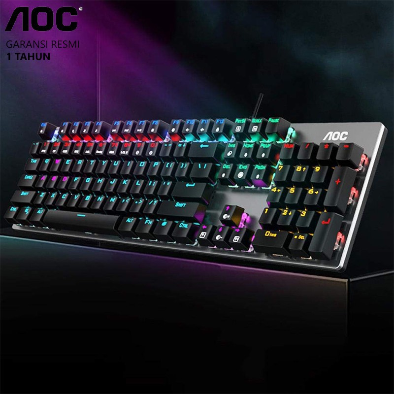 AOC Mechanical Switch Gaming Keyboard 104 key Blue Switch (GK410 ...