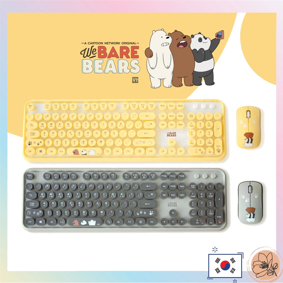 We Bear Bears Retro Wireless Keyboard Mouse Set | Shopee Singapore
