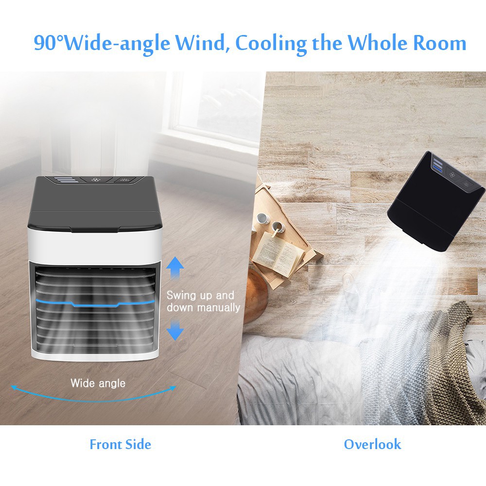 Table fan USB Mini Air Cooler Portable Aircon Conditioner Standing Fan ...