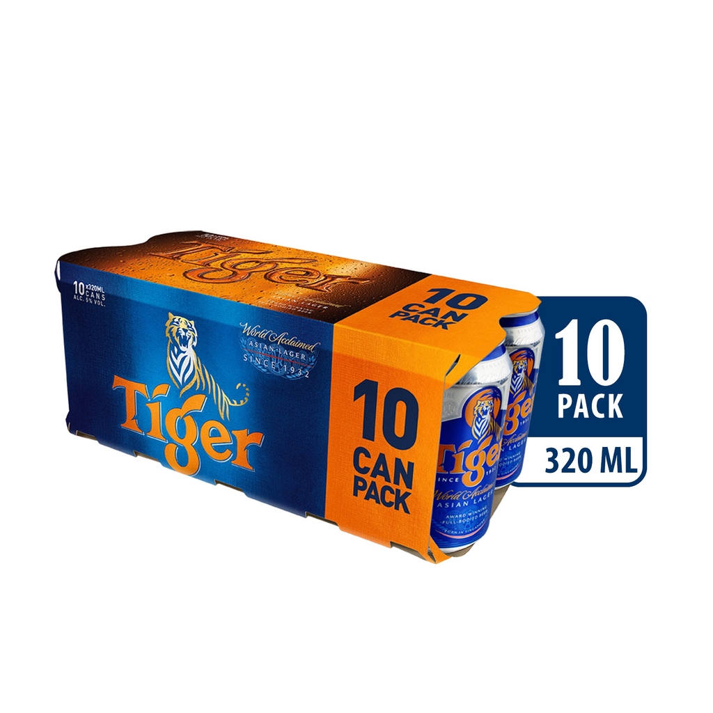 Tiger Lager Beer Can 320ml Bundle Of 10 Shopee Singapore