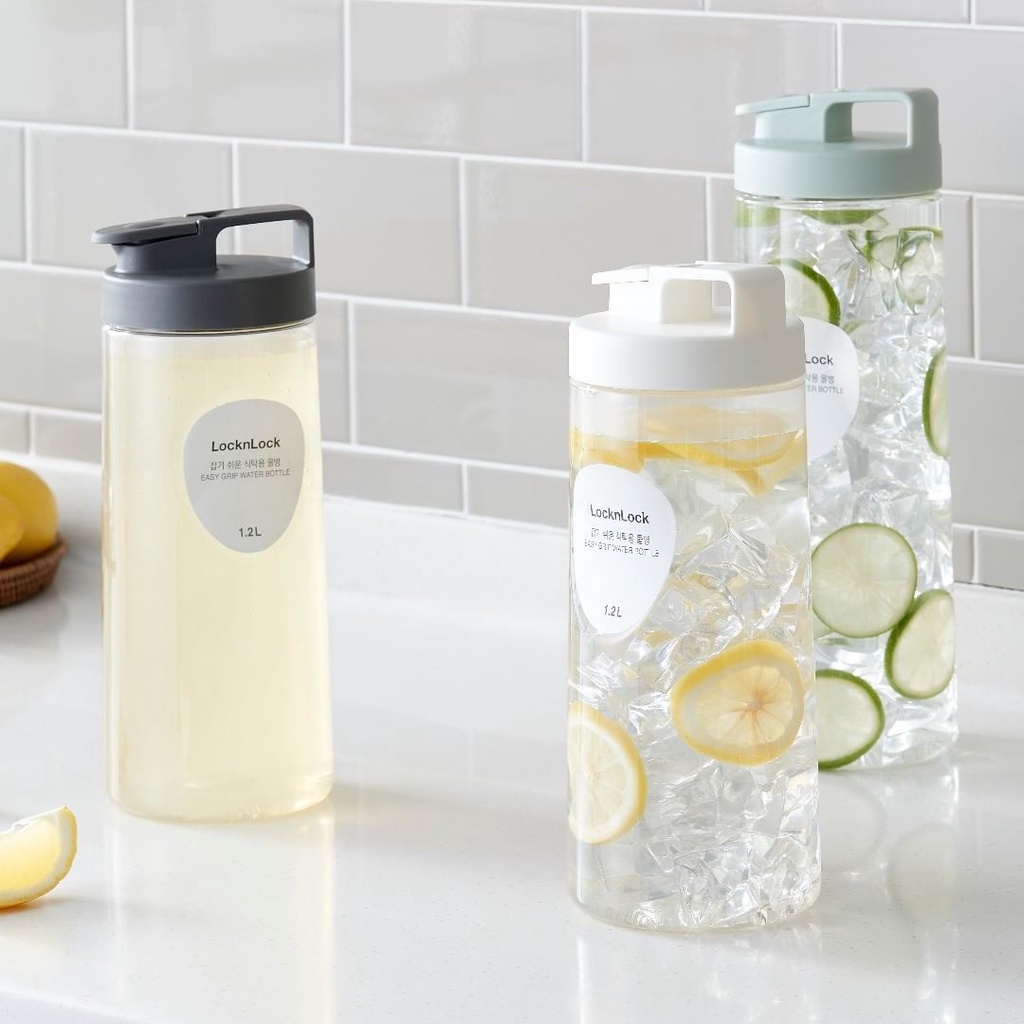 LocknLock Easy Grip Water Bottle 1.2L, mint and white | Shopee Singapore