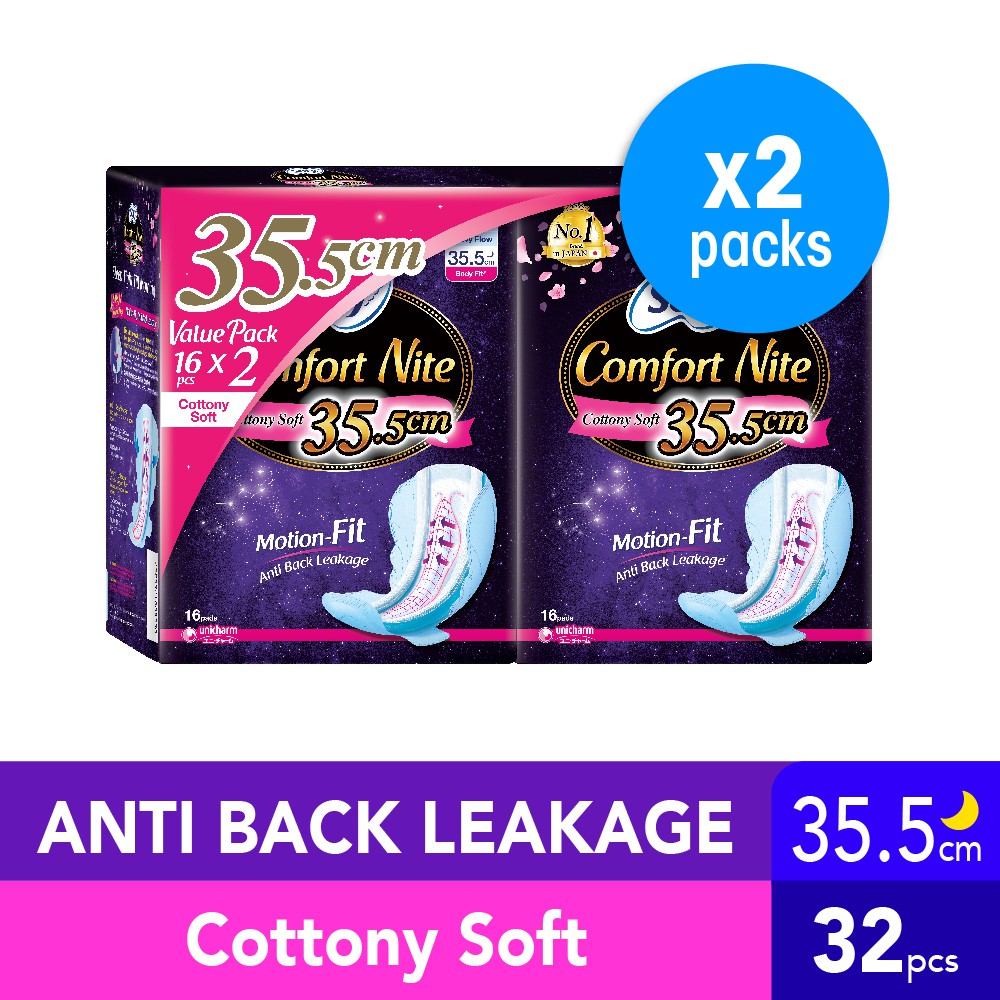 Sofy Comfort Nite Cottony Soft (Body Fit) Slim Wing, Twin Pack | Shopee ...