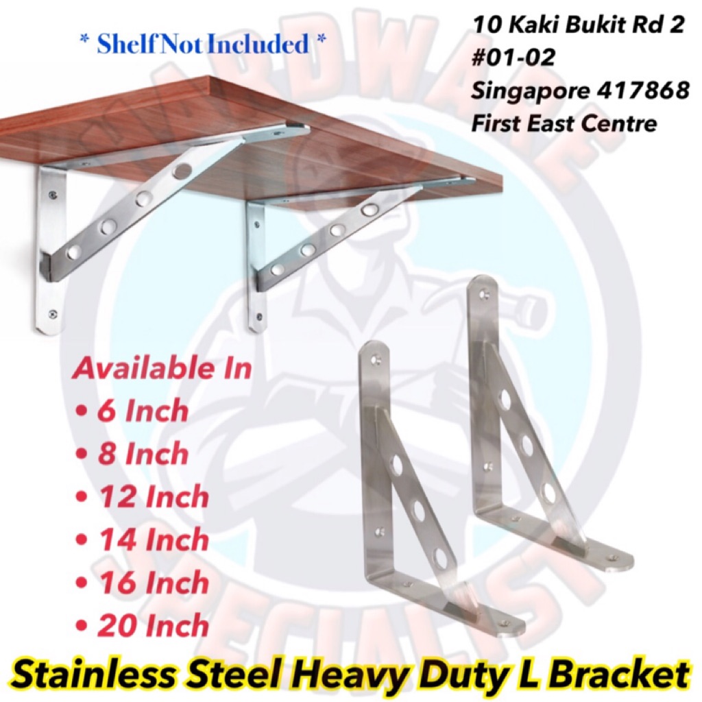 Hardware Specialist Heavy Duty Stainless Steel L Bracket / Mounting ...