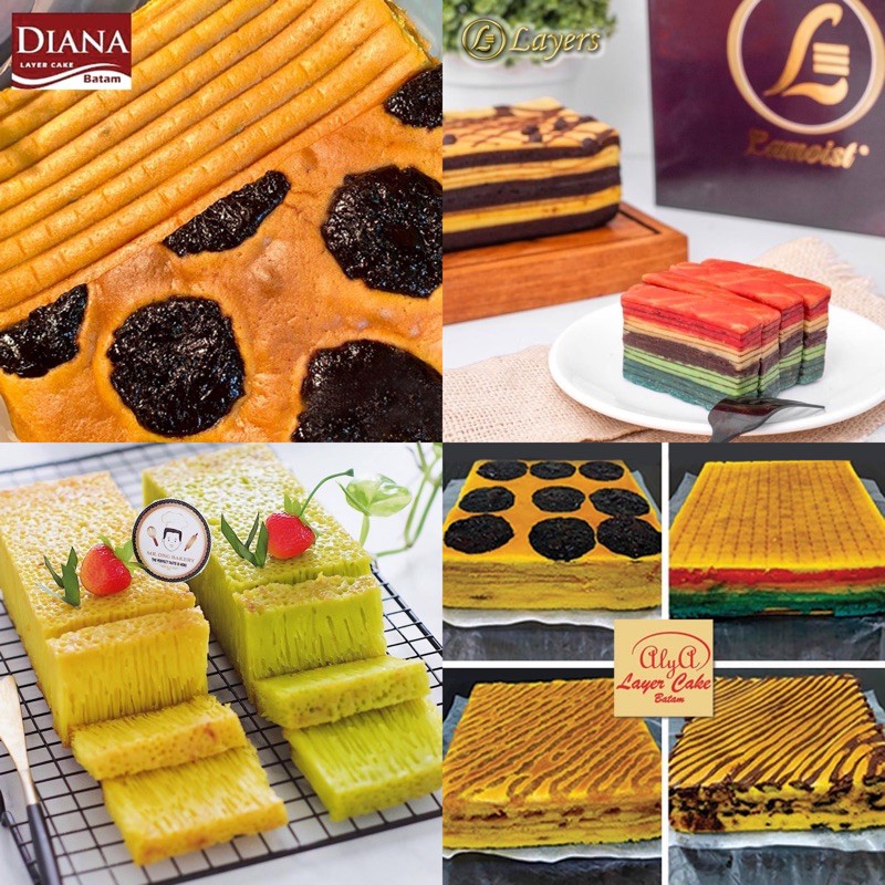 Famous Batam Kueh Lapis Diana / Alya / Lamoist Lapis Cake/ Mr Ong Bika ...