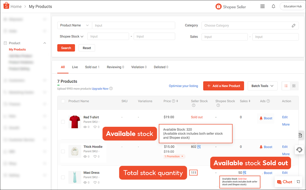 Viewing reserved stock | PH Seller Education [Shopee]