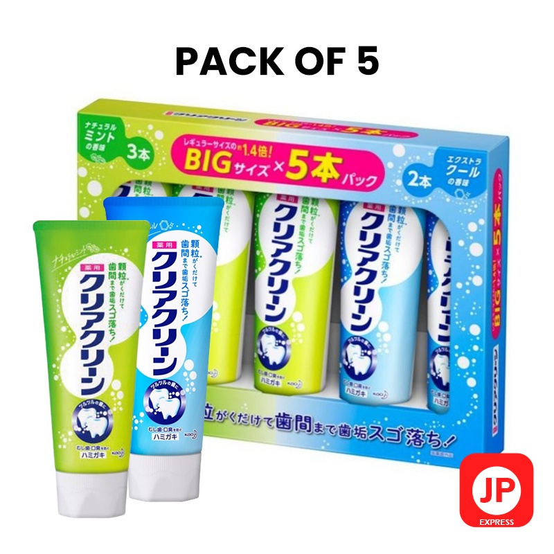 Kao Clear Clean Toothpaste Natural Mint And Extra Cool 170g [Pack of 5] (Direct From Japan ...
