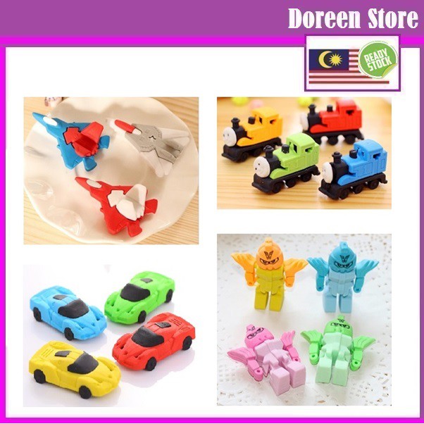 3D Eraser Robot/ Thomas Train/ Fighter Jet/ Sport Car/ Motorbike ...
