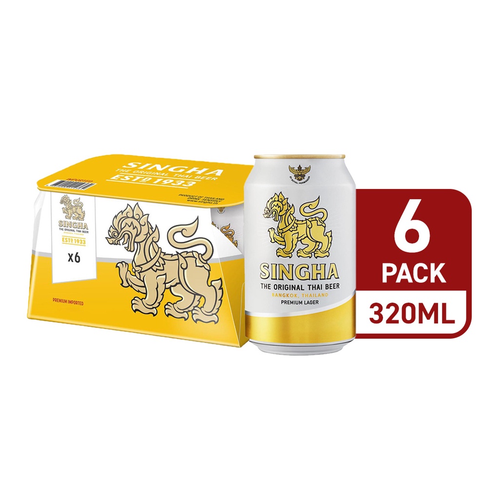 Singha Premium Lager Beer Can 320Ml [Bundle Of 6] [Thailand] | Shopee ...