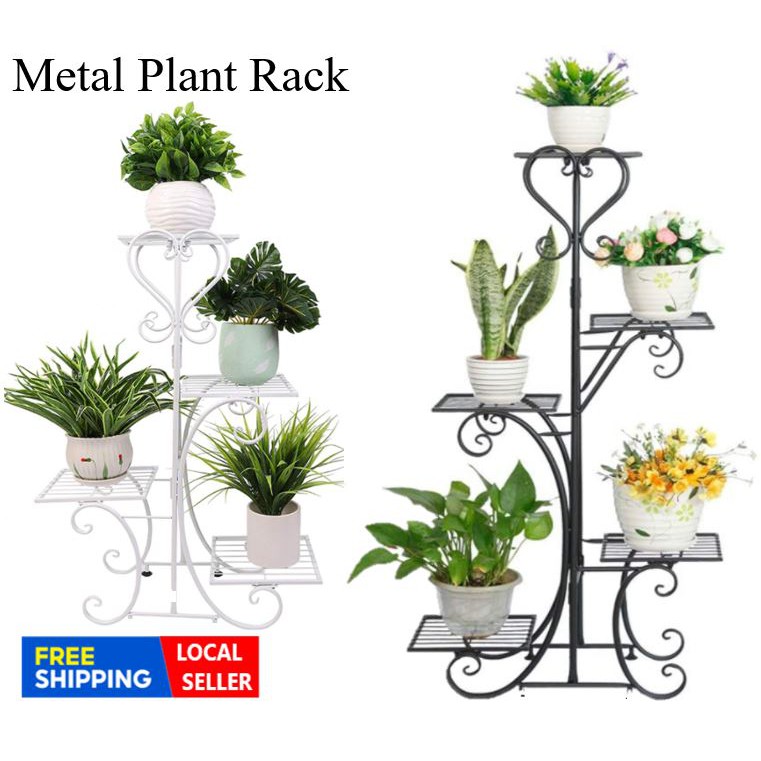 Plant Rack Plant Stand Wrought Iron Flower Pot Rack Metal Plant Stand ...